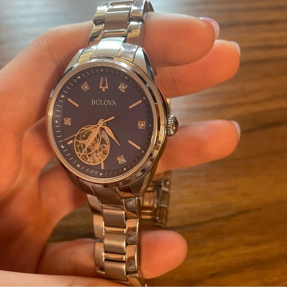 Bulova | Accessories | Bulova Ladies Automatic Diamond Skeleton Dial ...